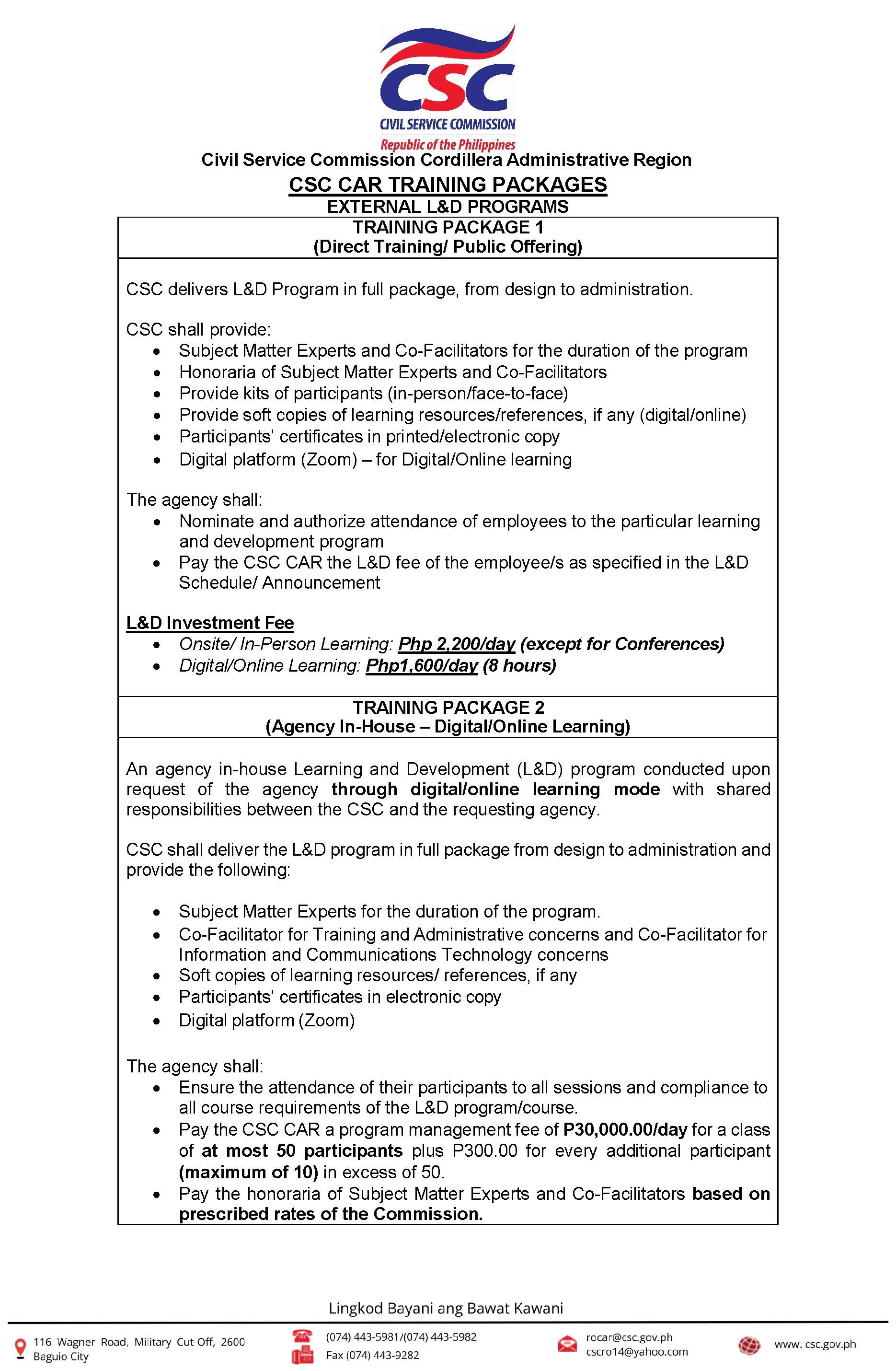 Learning and Development Opportunities for Calendar Year 2025 Learning and Development Opportunities for Calendar Year 2025